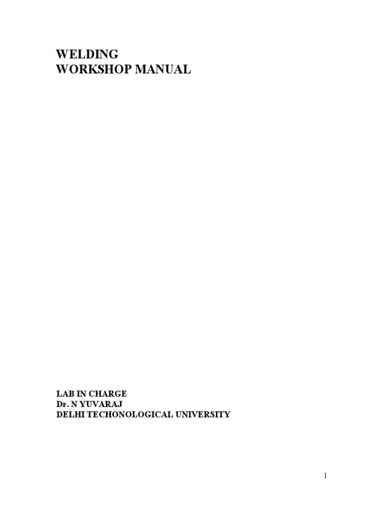 Welding Workshop Manual | PDF | Welding | Construction