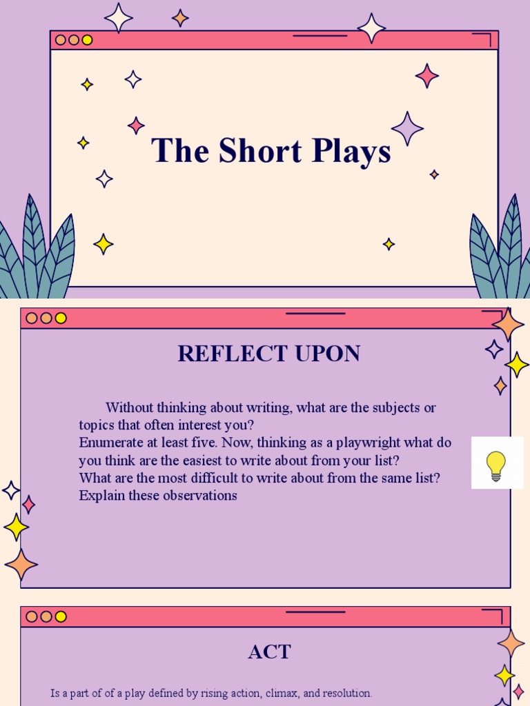 Writing a Ten-Minute Play Guide | PDF | General Fiction