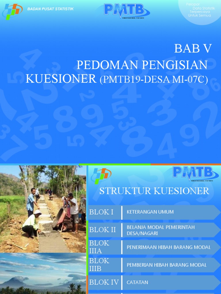 Pedoman Pengisian Kuesioner Bab V: (PMTB19-DESA MI-07C) | PDF