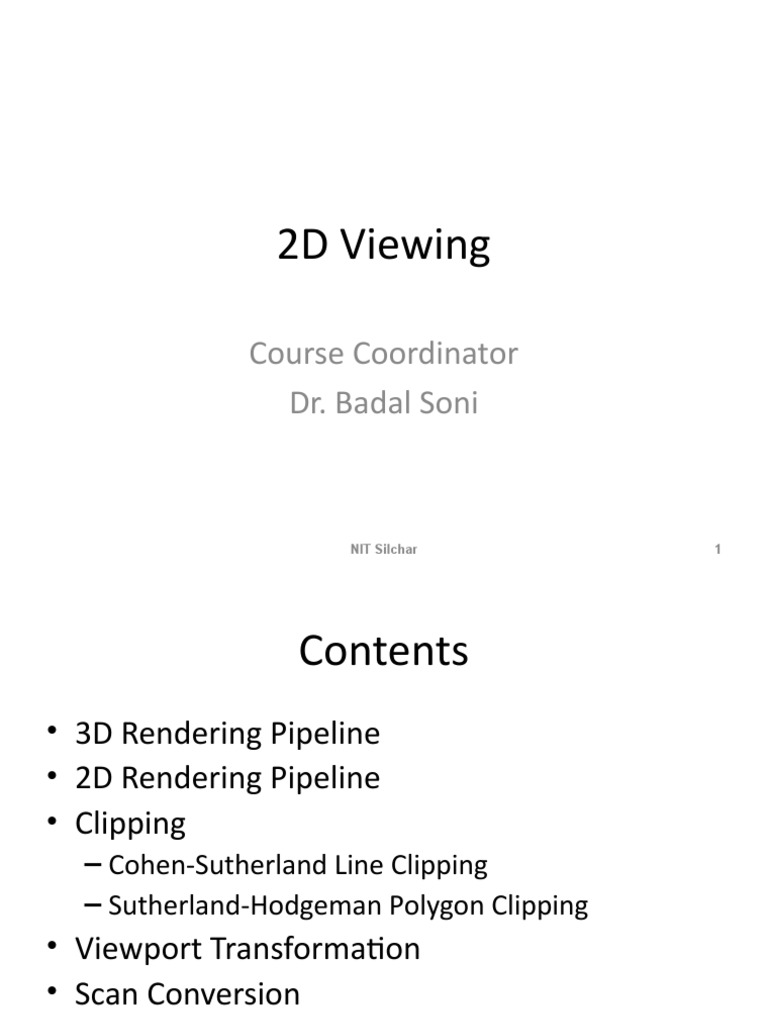 2D Viewing and Clipping | PDF | 3 D Computer Graphics | 2 D Computer ...