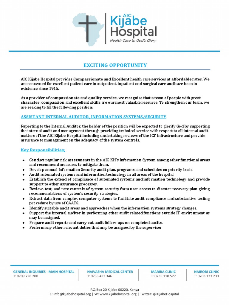 Advert-Assistant Internal Auditor | PDF | Internal Audit | Audit