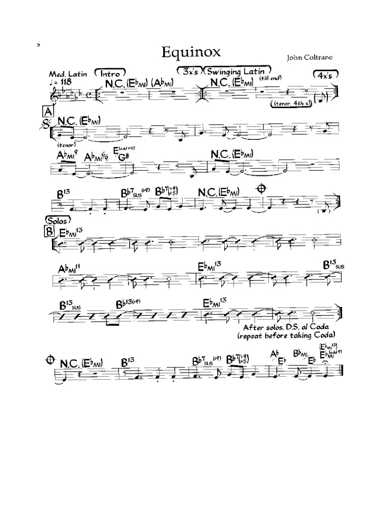 Equinox - Coltrane | PDF