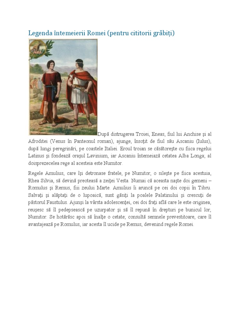 Legenda Întemeierii Romei | PDF