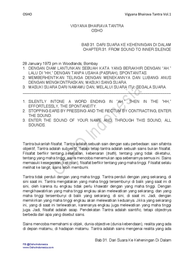 Osho VBT 31 | PDF | Filsafat | Pengembangan Diri