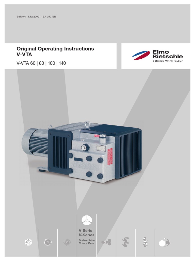 Original Operating Instructions V-Vta | PDF | Vacuum | Pump