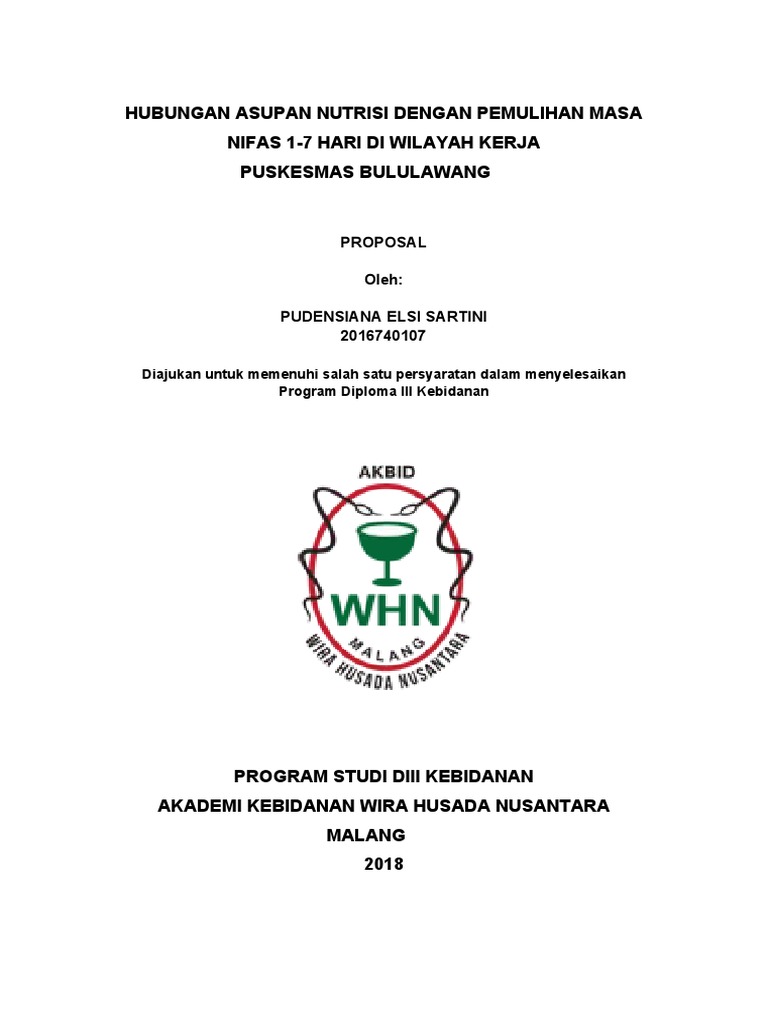 Proposal Nutrisi Sampai Bab 3 | PDF