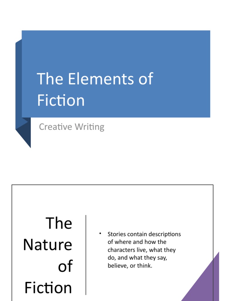 Week 7 - The Elements of Fiction | PDF