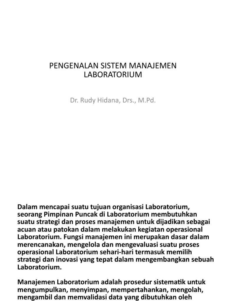 Pengenalan Sistem Manajemen Laboratorium | PDF