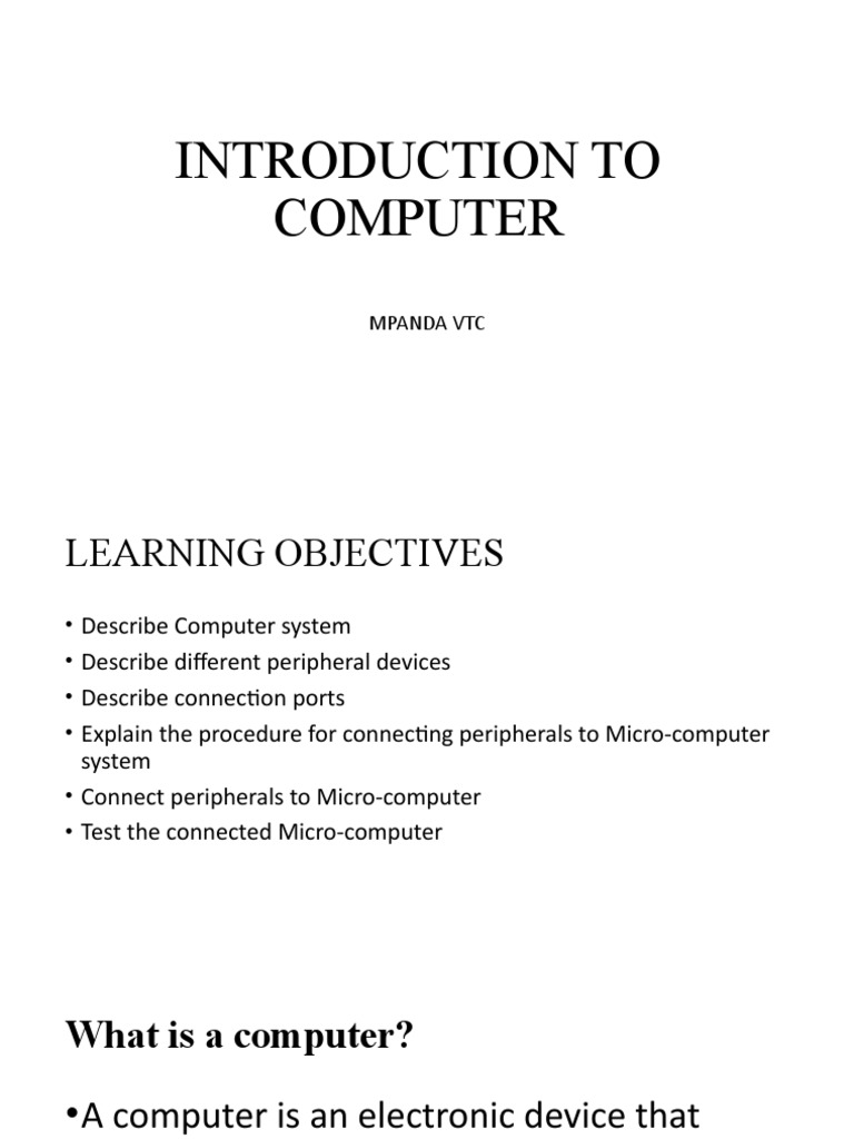 Introduction To Computer | PDF | Computer Data Storage | Computer Monitor