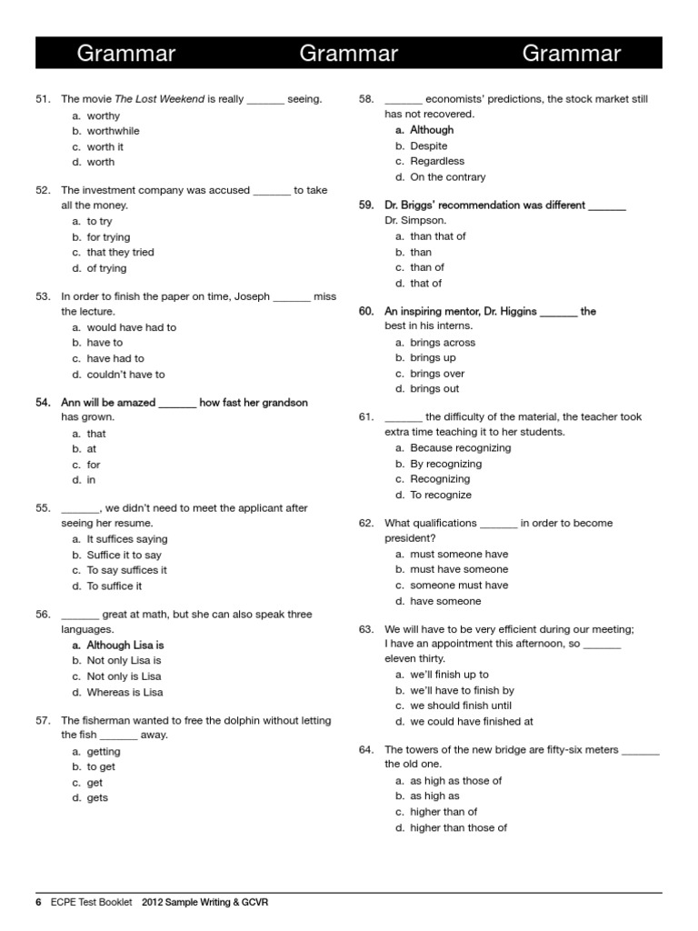 ECPE Sample | PDF | Beetle | Frog