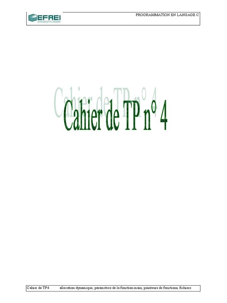 TP4 Nouvelle Version | PDF | Pointeur (programmation) | C (Langage de programmation)