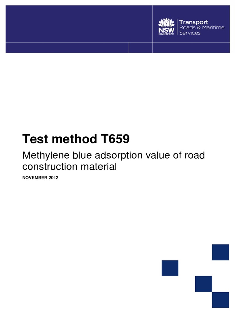 Test Method T659: Methylene Blue Adsorption Value of Road Construction ...