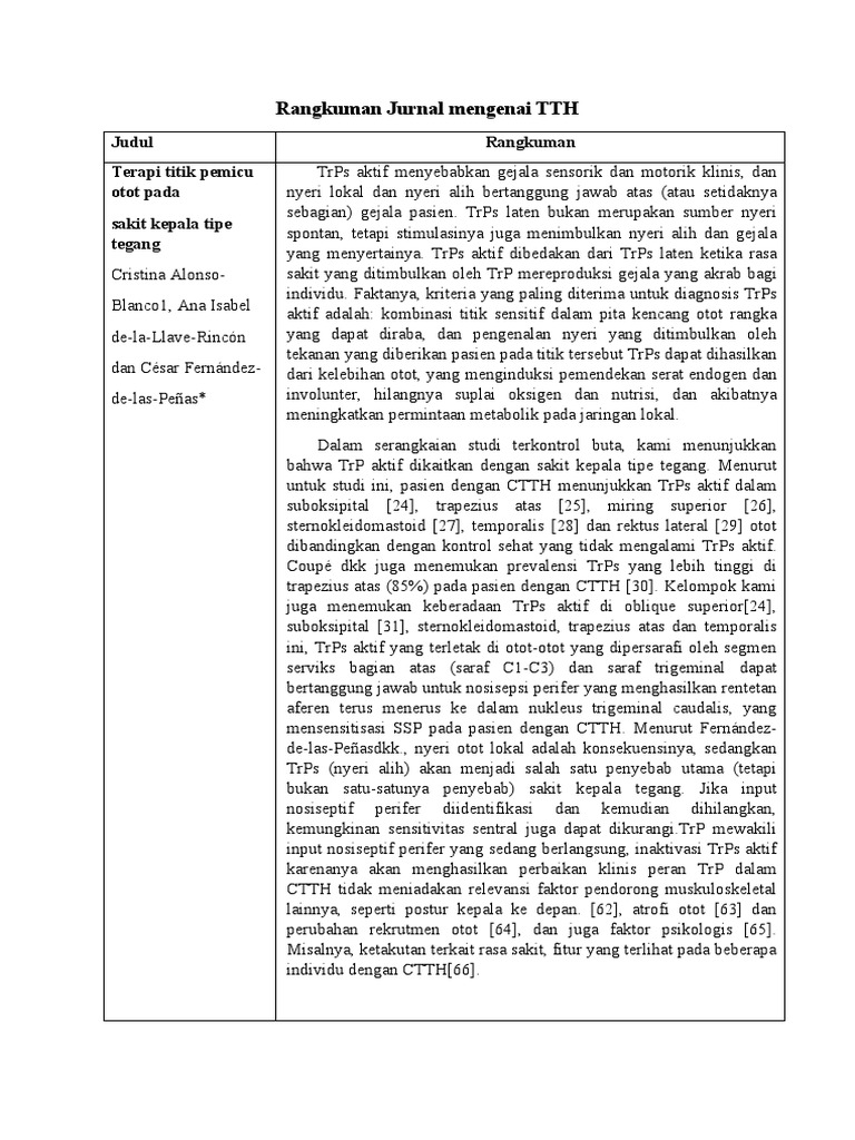 Rangkuman Jurnal TTH | PDF