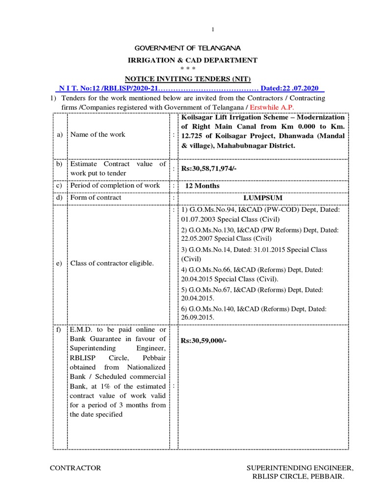 KSLISP RMC Tender Document | PDF | Business
