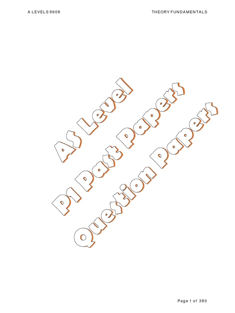 As Levels Paper One | PDF | Computer Network | Input/Output