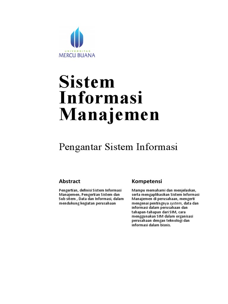Sistem Informasi Manajemen | PDF
