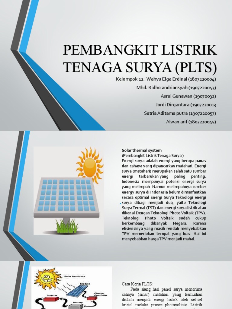 Tugas Pembangkit Listrik Tenaga Surya (PLTS) | PDF