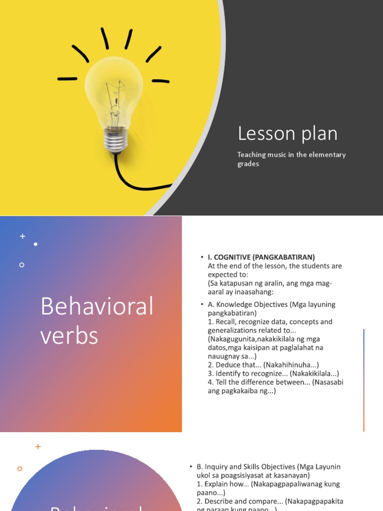 Lesson Plan Objectives Pagtuturo | PDF