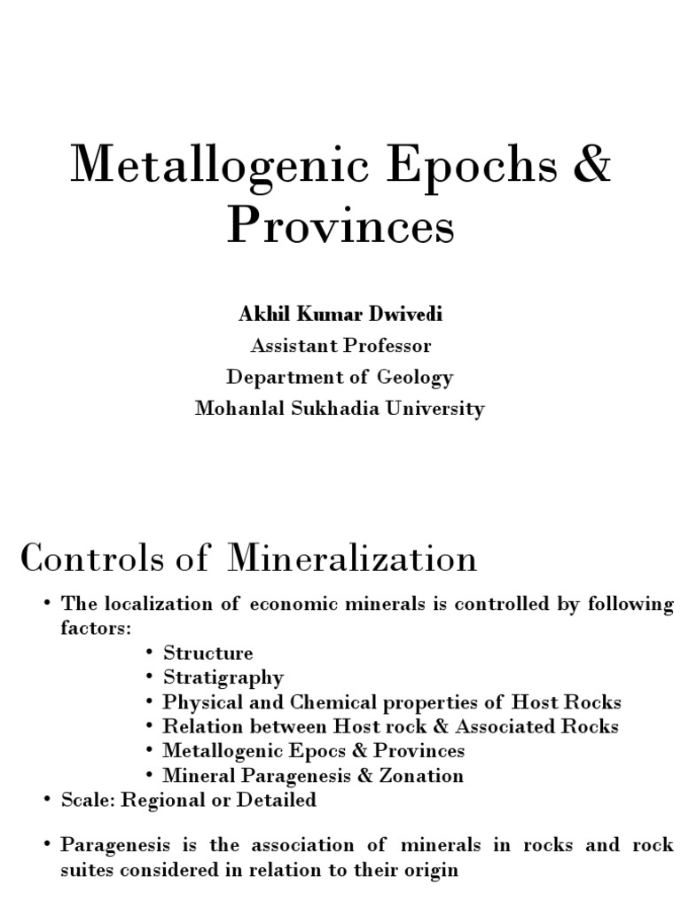 Metallogenic Epochs and Provinces in India | PDF | Plate Tectonics ...