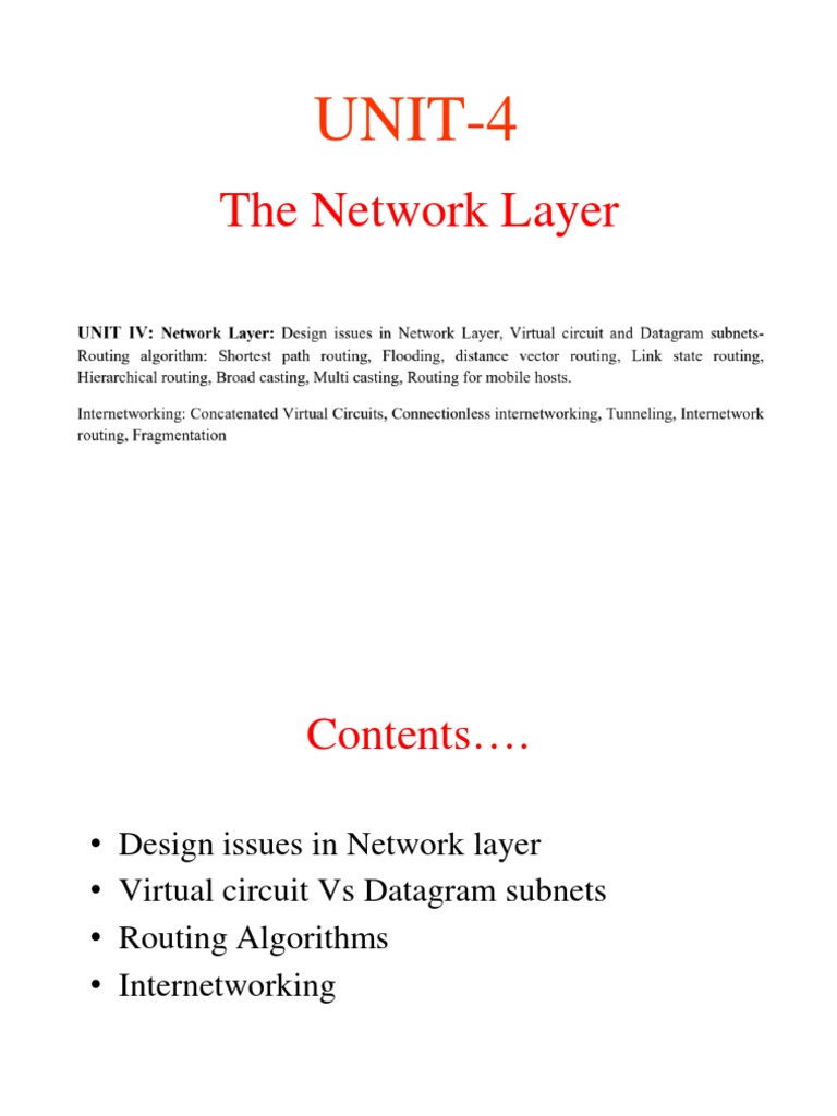UNIT-4: The Network Layer | Download Free PDF | Routing | Computer Network