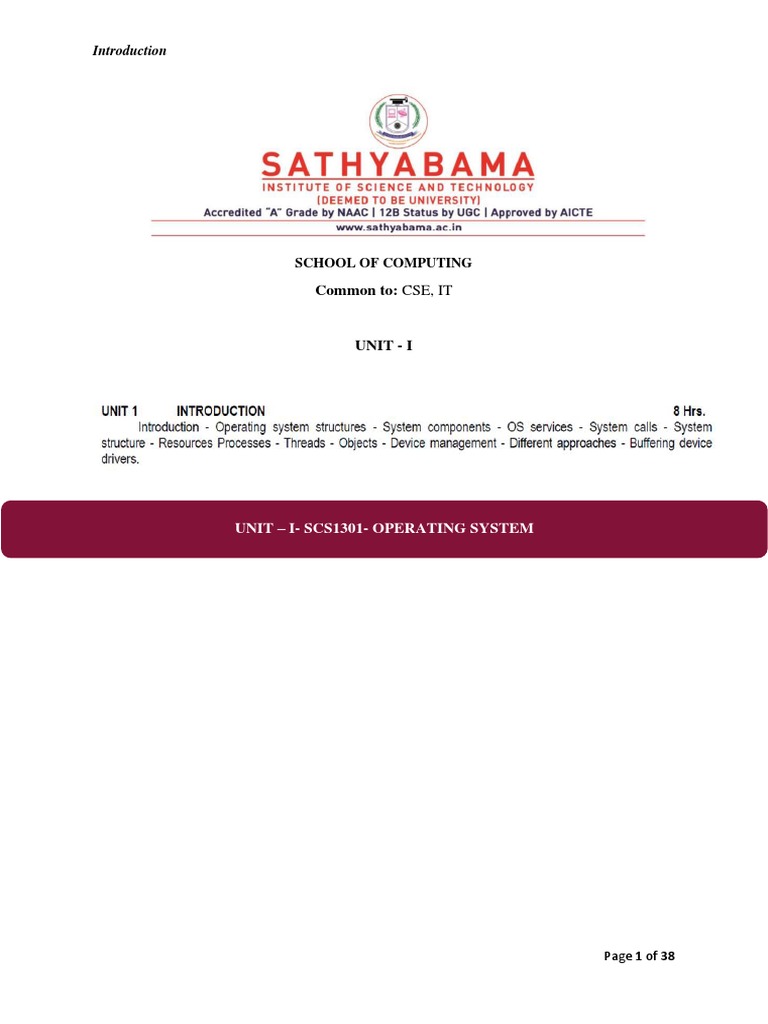 Scs 1301 | PDF | Thread (Computing) | Operating System