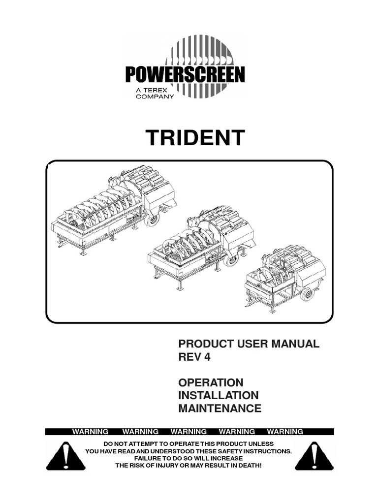 Powerscreen Trident Complete Manual | PDF | Electrician | Safety