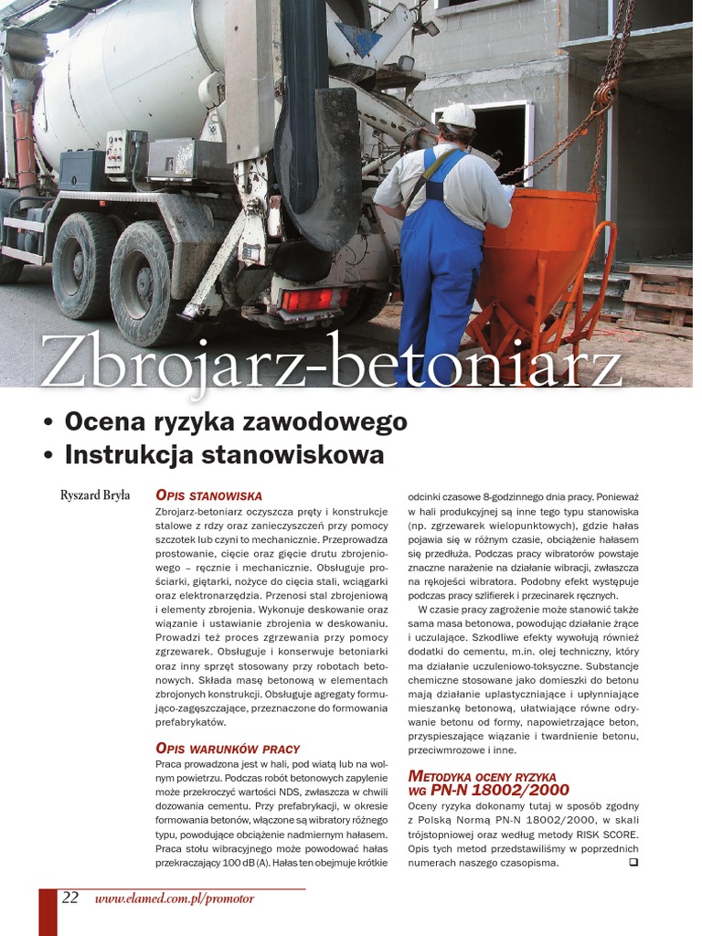 Zbrojarz Betoniarz ORZ I Instrukcja Stanowiskowa | PDF