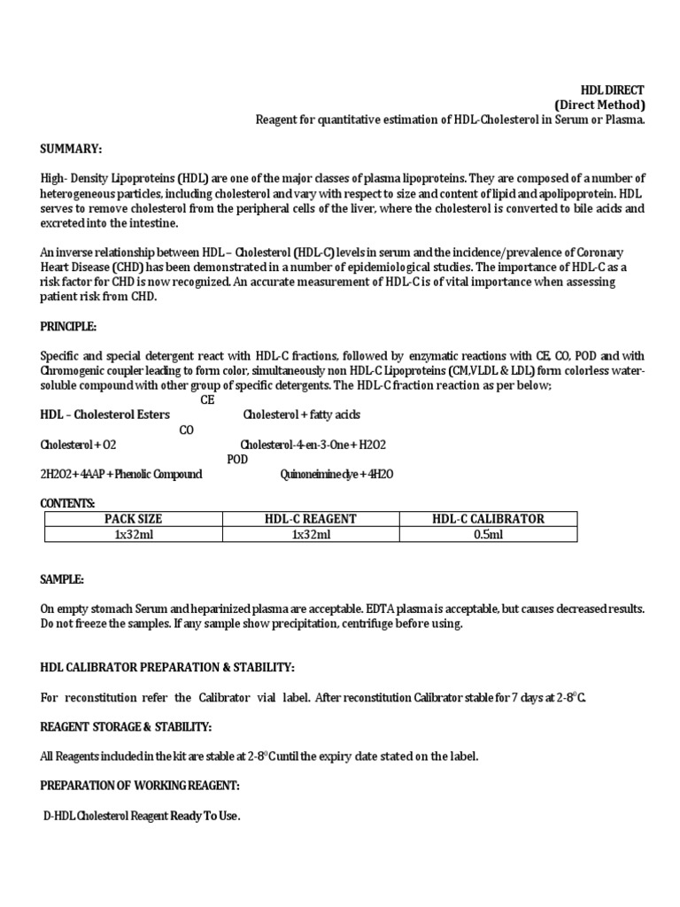 HDL Direct | PDF | High Density Lipoprotein | Cholesterol