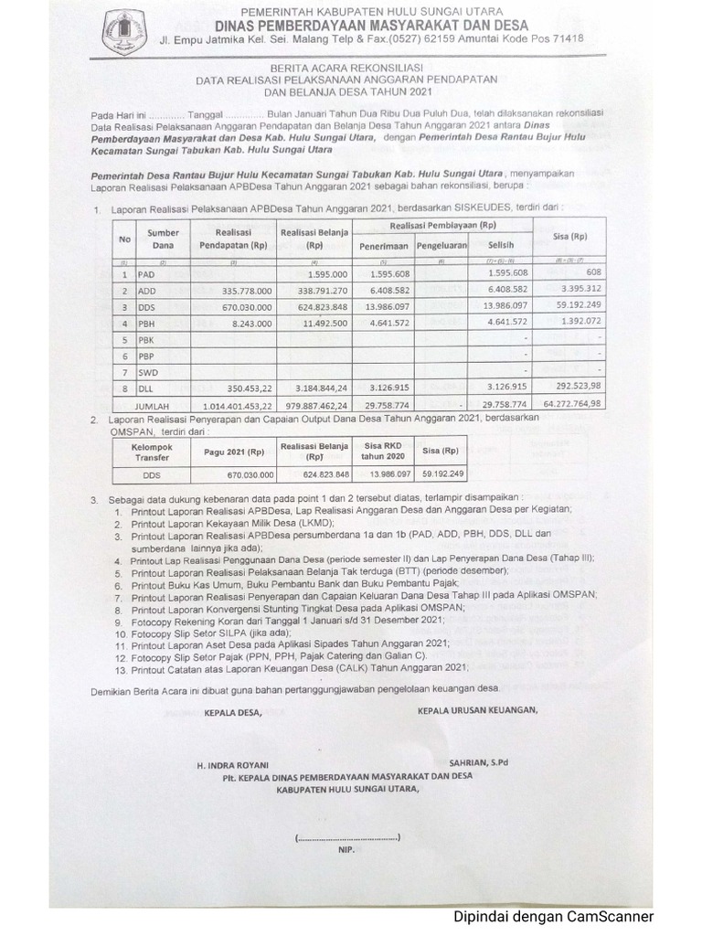 Contoh BAP Rekon | PDF