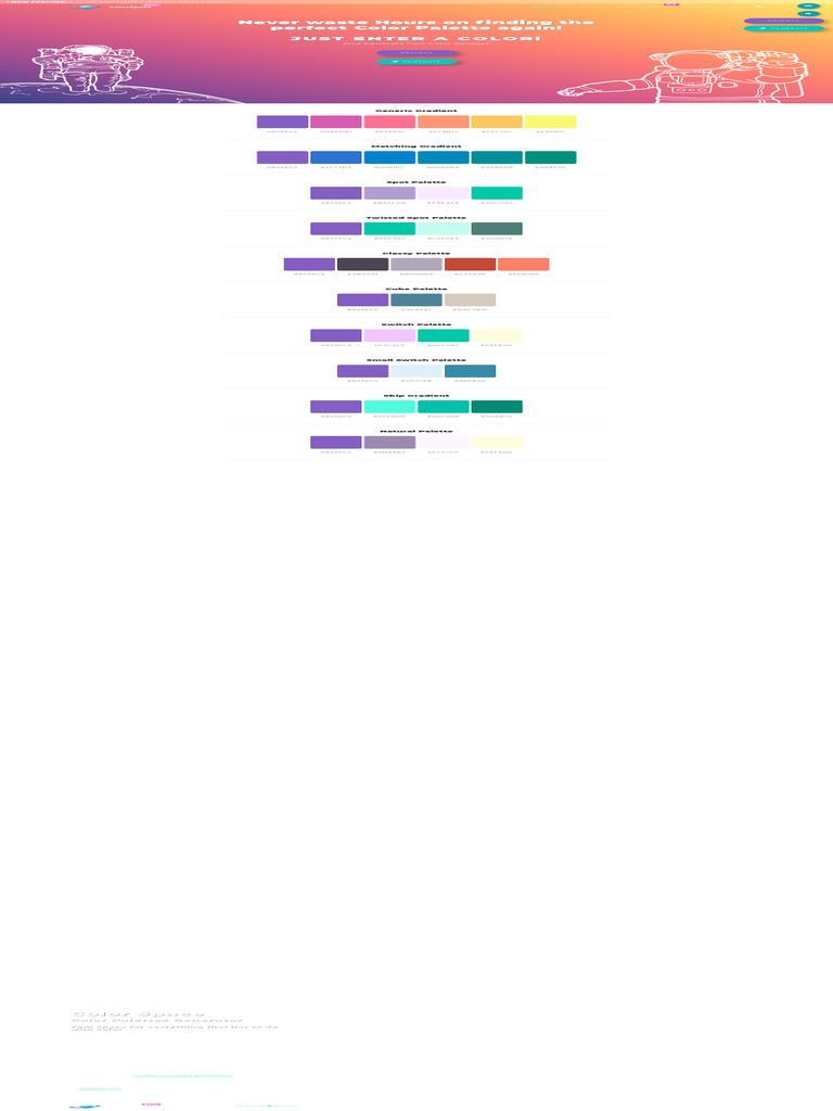 ColorSpace - Color Palettes Generator and Color Gradient Tool | PDF ...
