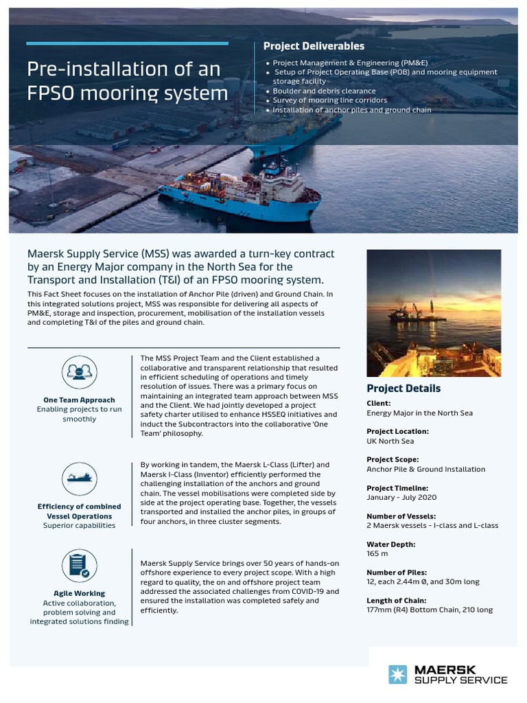 Pre-Installation of An FPSO Mooring System | PDF | Anchor