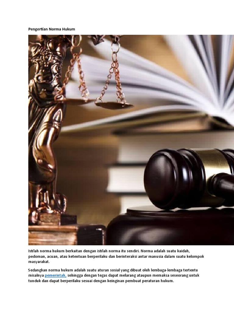 Pengertian Norma Hukum | PDF
