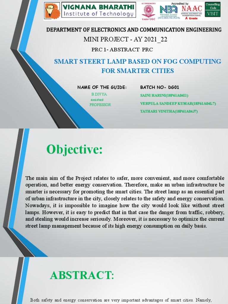 Mini Project - Ay 2021 - 22: Smart Steert Lamp Based On Fog Computing ...