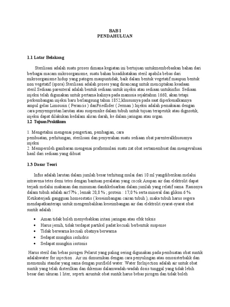 Formulasi Infus Nacl | PDF