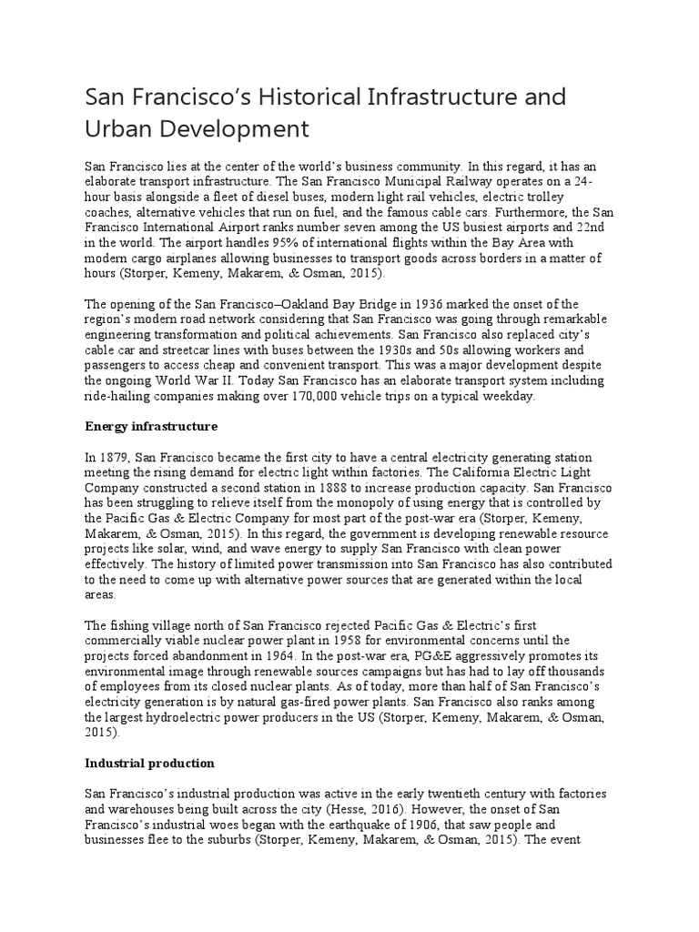 San Francisco's Historical Infrastructure and Urban Development | PDF ...