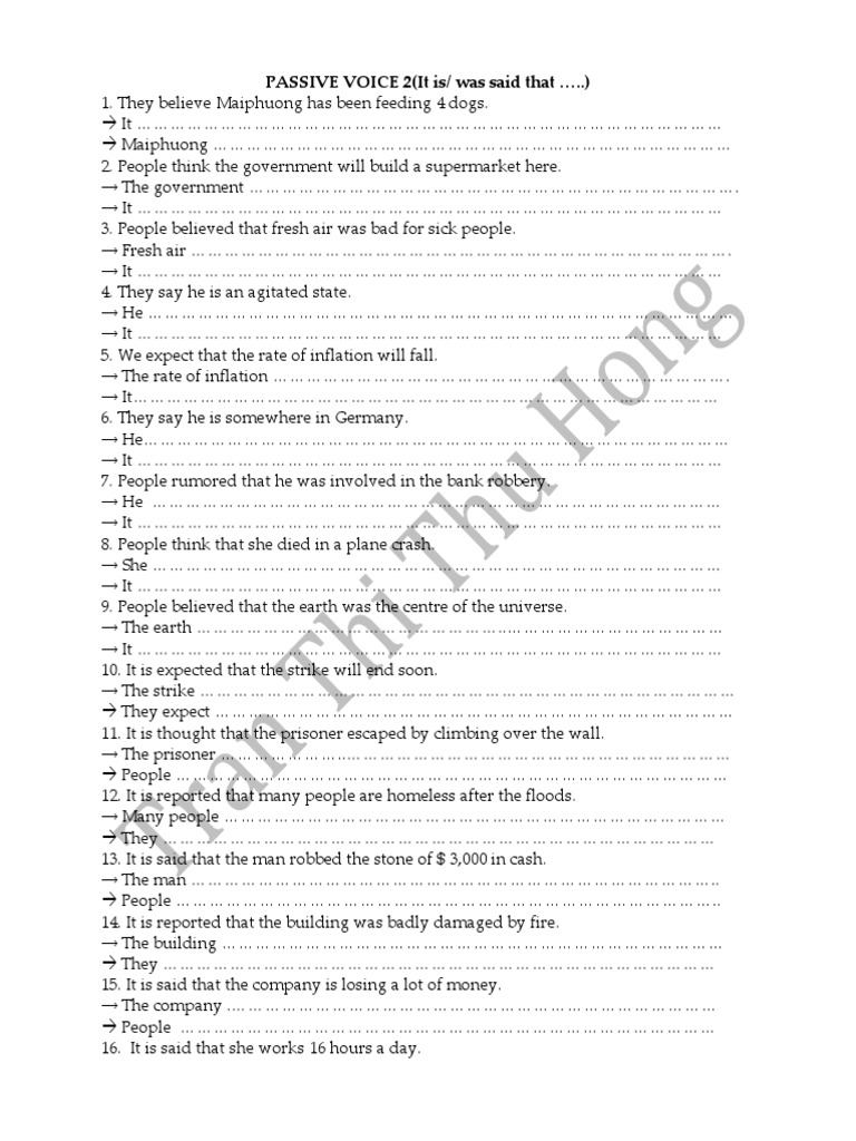 PASSIVE VOICE 2 (It Is/ Was Said That ..) | PDF