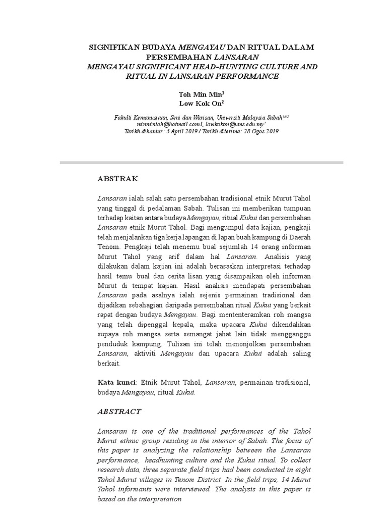 Lansaran: Murut Tahol Ritual Dance | PDF | Borneo | God In Islam