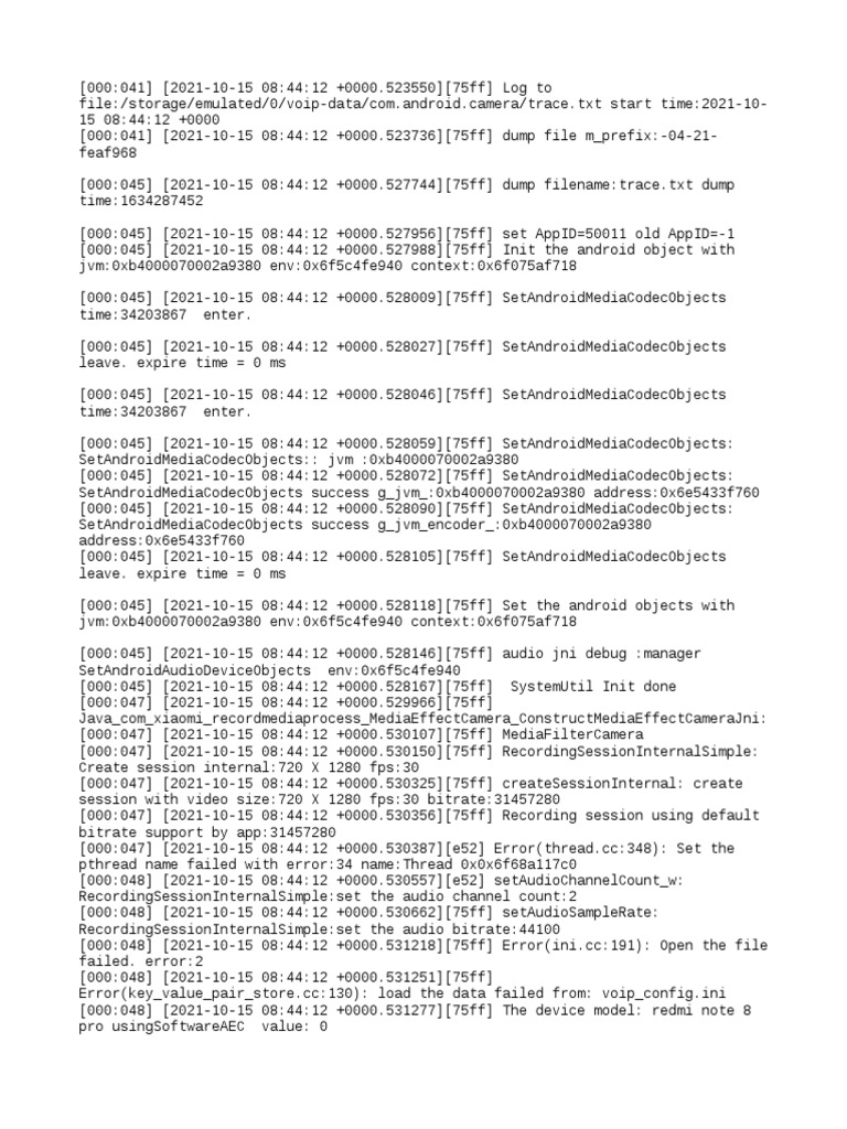 Android Camera Log Errors | PDF | Shader | Digital Technology