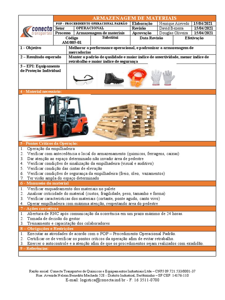 POP 005 Armazenagem de Materiais | PDF