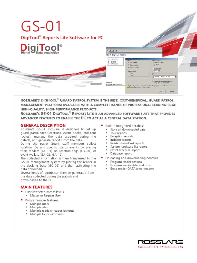 Digitool Reports Lite Software For PC: R ' D T G P, - , - , - R ' Gs-01 ...