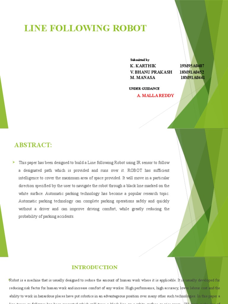 Line Following Robot Project Report | PDF | Infrared | Robotics
