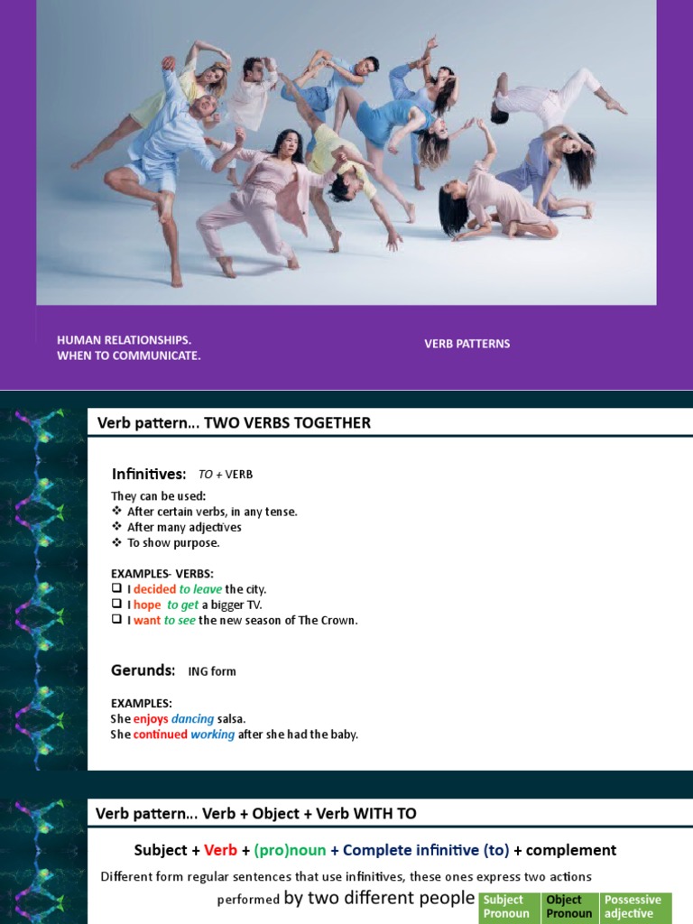 Human Relationships and Verb Patterns | PDF | Verb | Object (Grammar)