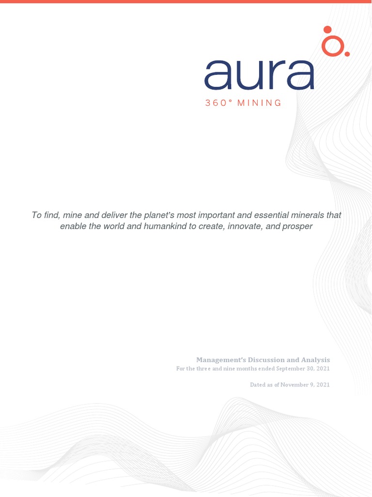 2021.11.07 - Aura Minerals Q3 2021 MDA ENG - V Final For SEDAR | PDF ...