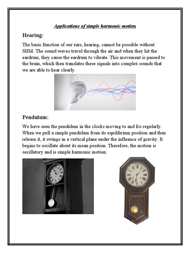 Applications of Simple Harmonic Motion | PDF