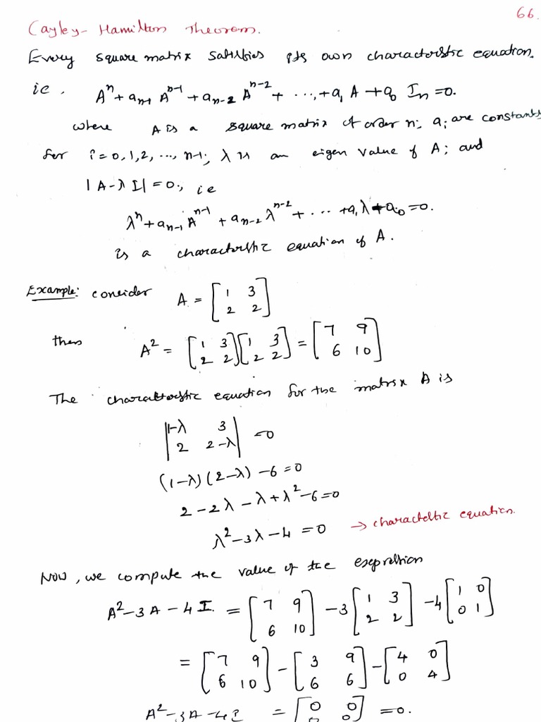 Cayley - Hamilton Theorem | PDF