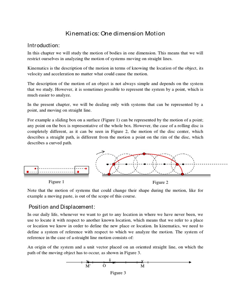 One Dimension Motion Kinematics | PDF | Velocity | Kinematics