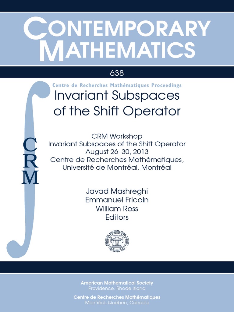 Invariant Subspaces of The Shift Operator - Javad Mashreghi, Emmanuel ... Invariant Subspaces of The Shift Operator - Javad Mashreghi, Emmanuel ...