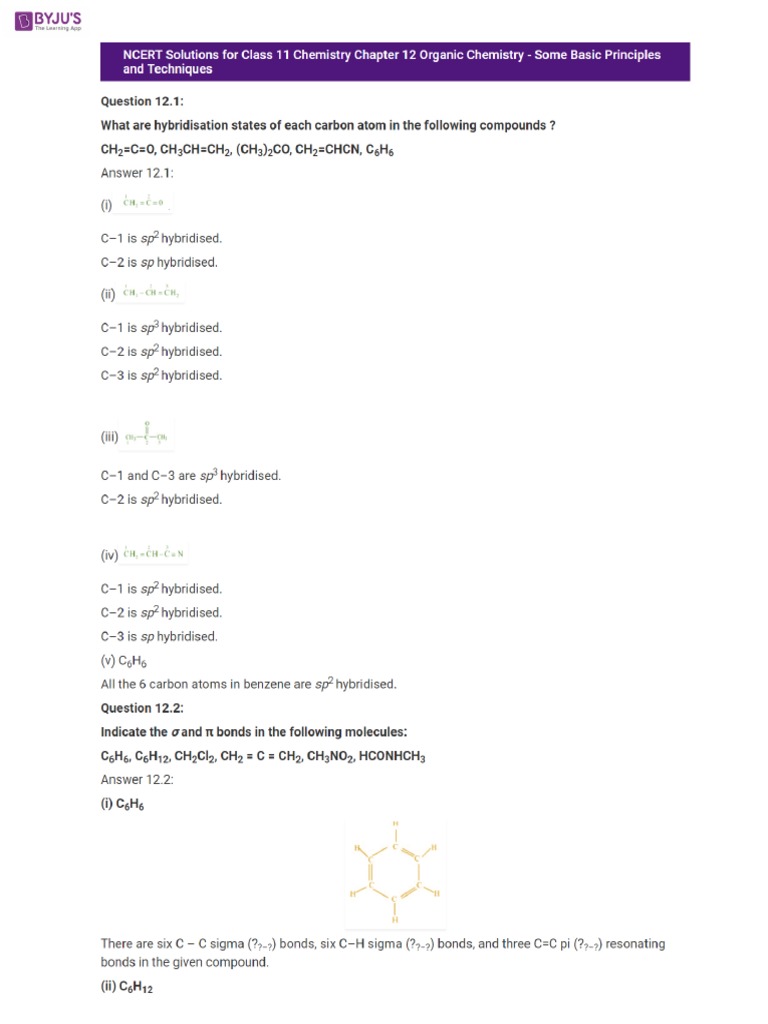 Ncert Sol For Class 11 Che CH 12 | PDF | Chemical Reactions | Molecules