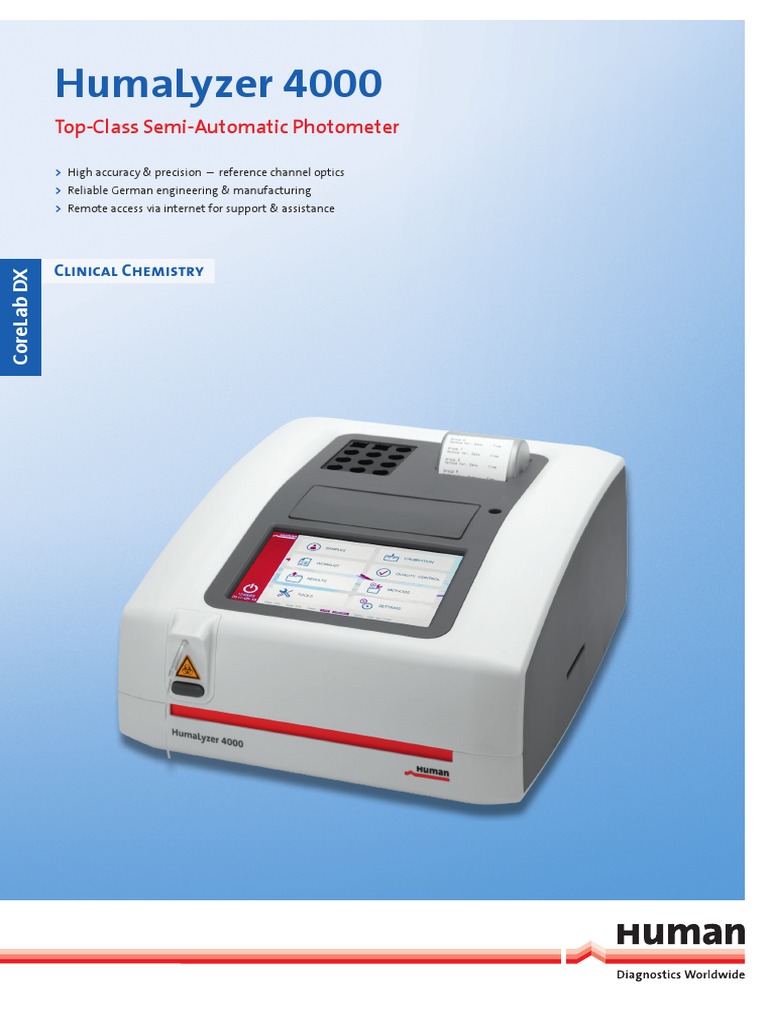 Humalyzer 4000: Top-Class Semi-Automatic Photometer | PDF | Usb Flash ...
