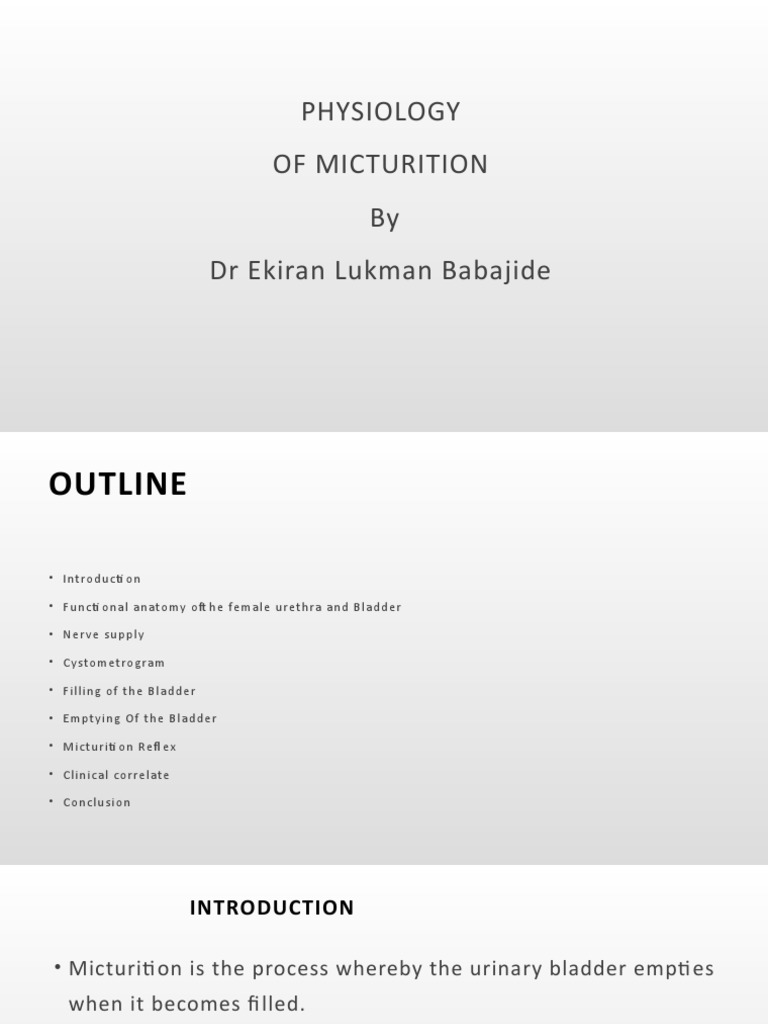 Physiology of Micturition Explained | PDF | Urination | Urinary Bladder